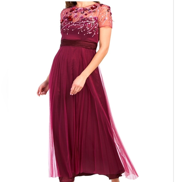 JS Collections | Dresses | Js Collections Embellished Bodice Red Maxi ...